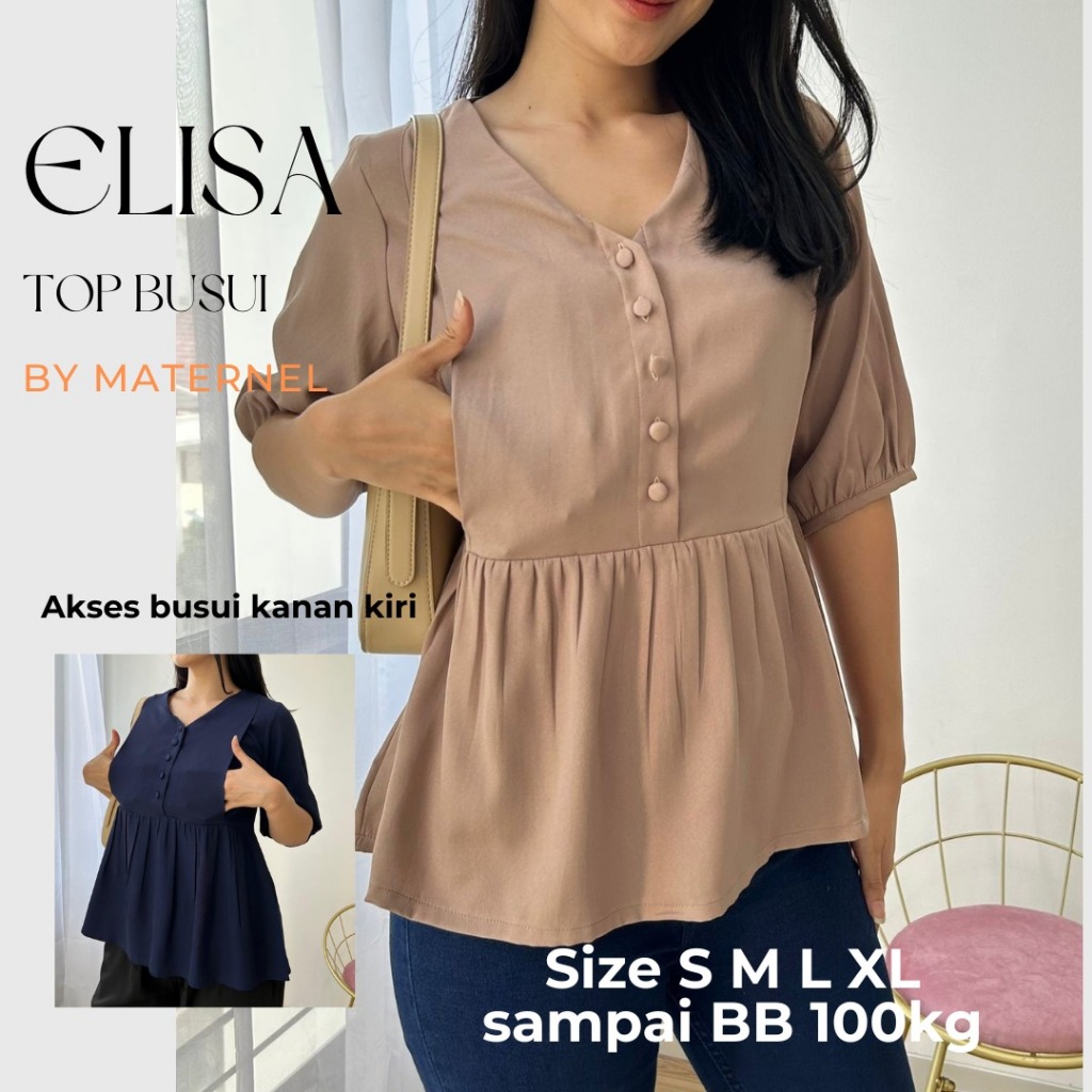 Jual MATERNEL Elisa top baju busui kekinian - busui bukaan kanan kiri ...