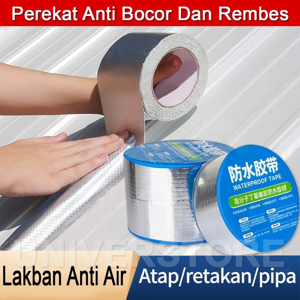Jual LAKBAN ANTI BOCOR DAN REMBES Super Kuat Waterproof 5CM X 5M Aluminium Tahan Panas & Air ...