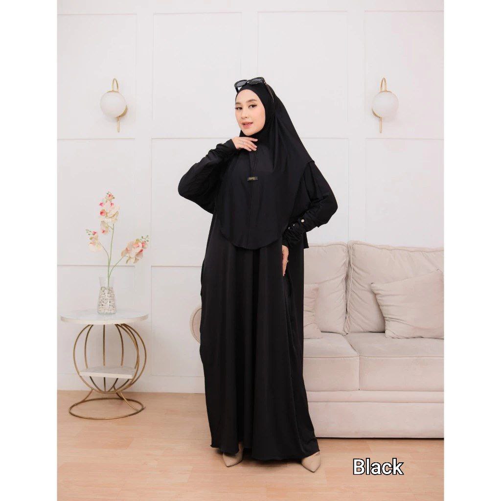 Jual Gamis batwing inara dress bahan jersy premium lengan kancing aktive sleting | Shopee Indonesia