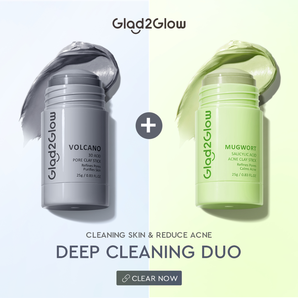 Jual Glad2Glow Volcano Clay Mask Masker Wajah Face Cleansing Stick Salicylic Acid Anti Pores ...
