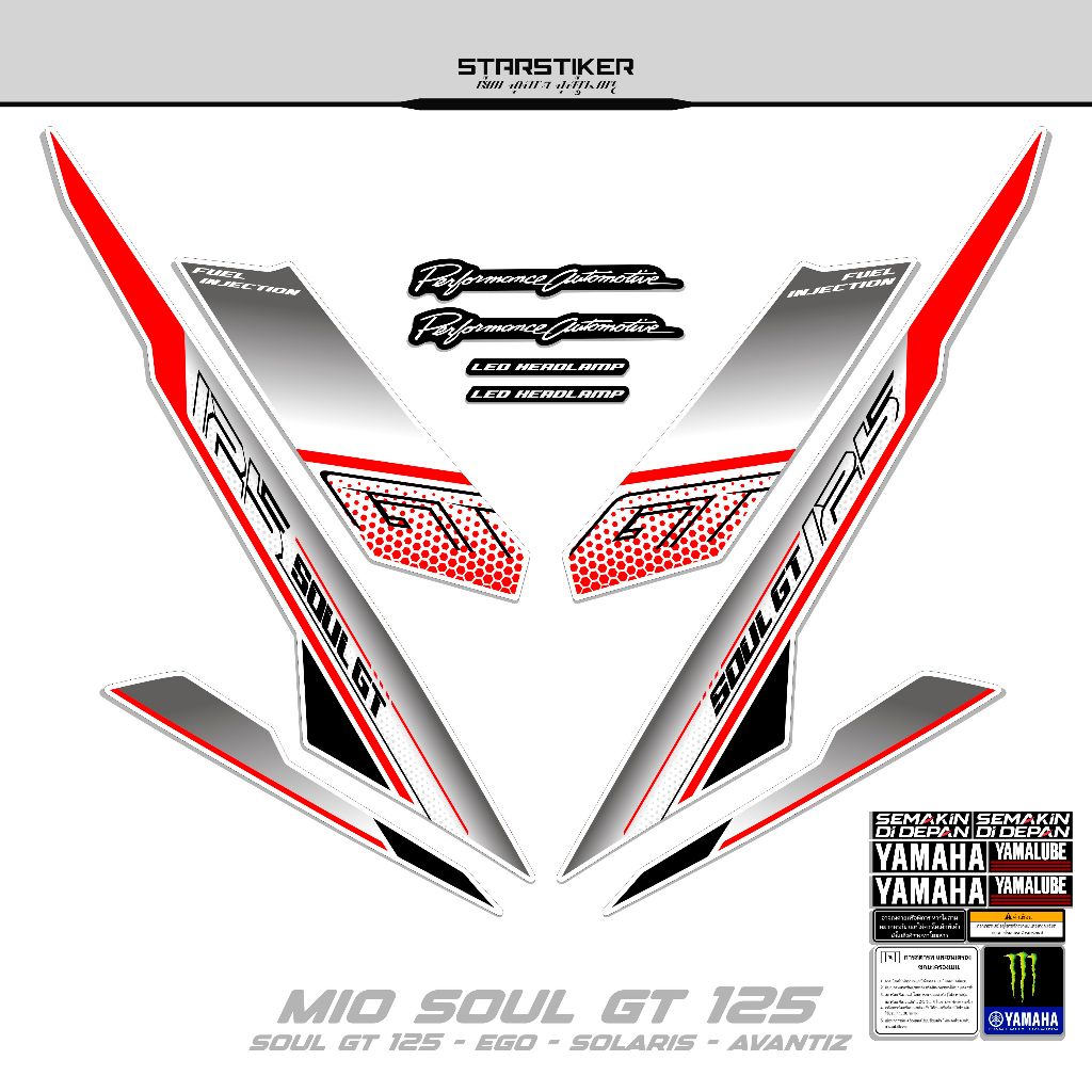 Jual Striping Mio Soul GT 125 Motif 7/Api/Tribal/Fire/Robot/Ego/Avantiz ...