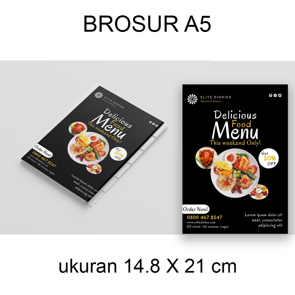 Jual BROSUR A5 CUSTOM 1 RIM 500 LEMBAR | Shopee Indonesia