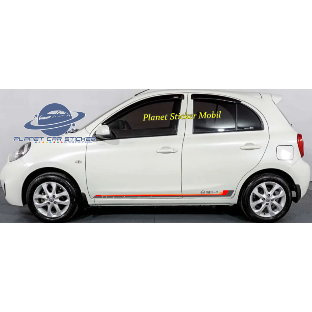 Jual new sticker march stiker list stripe mobil nissan march cutting ...