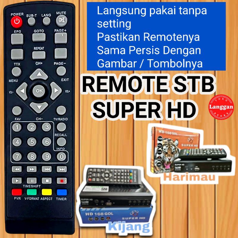 Jual Remote Remot STB SUPER HD Set Top Box 168Gol Harimau Kijang ...