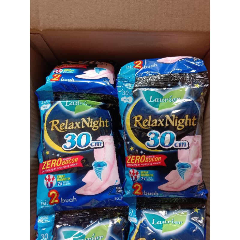 Jual Pembalut Laurier Relax Night 30 cm 1 Renceng | Shopee Indonesia
