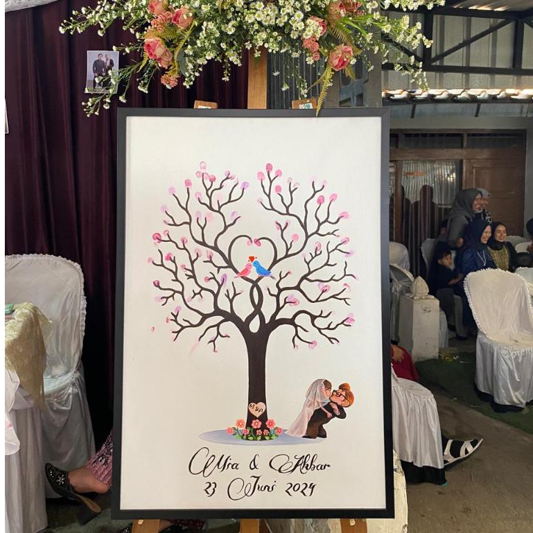 Jual KANVAS WEDDING TREE FINGERPRINT 40 X 60 / BUKU TAMU UNIK ...