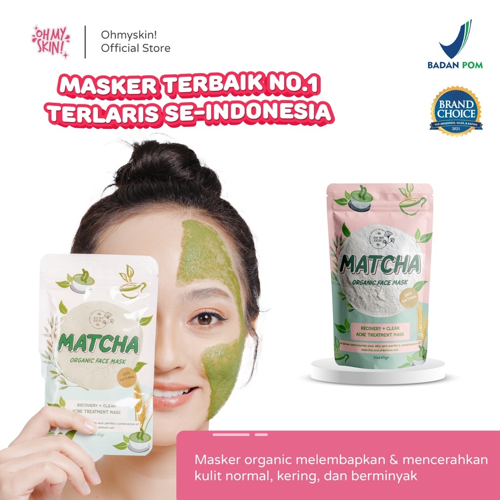 Jual Oh My Skin! Masker Organik Matcha 65gr | Shopee Indonesia