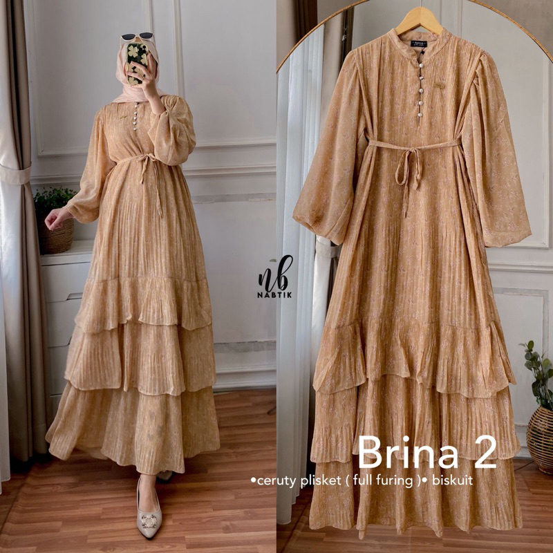 Jual Brina Dress gamis terbaru savika maxy set ceruty plisket halus ...