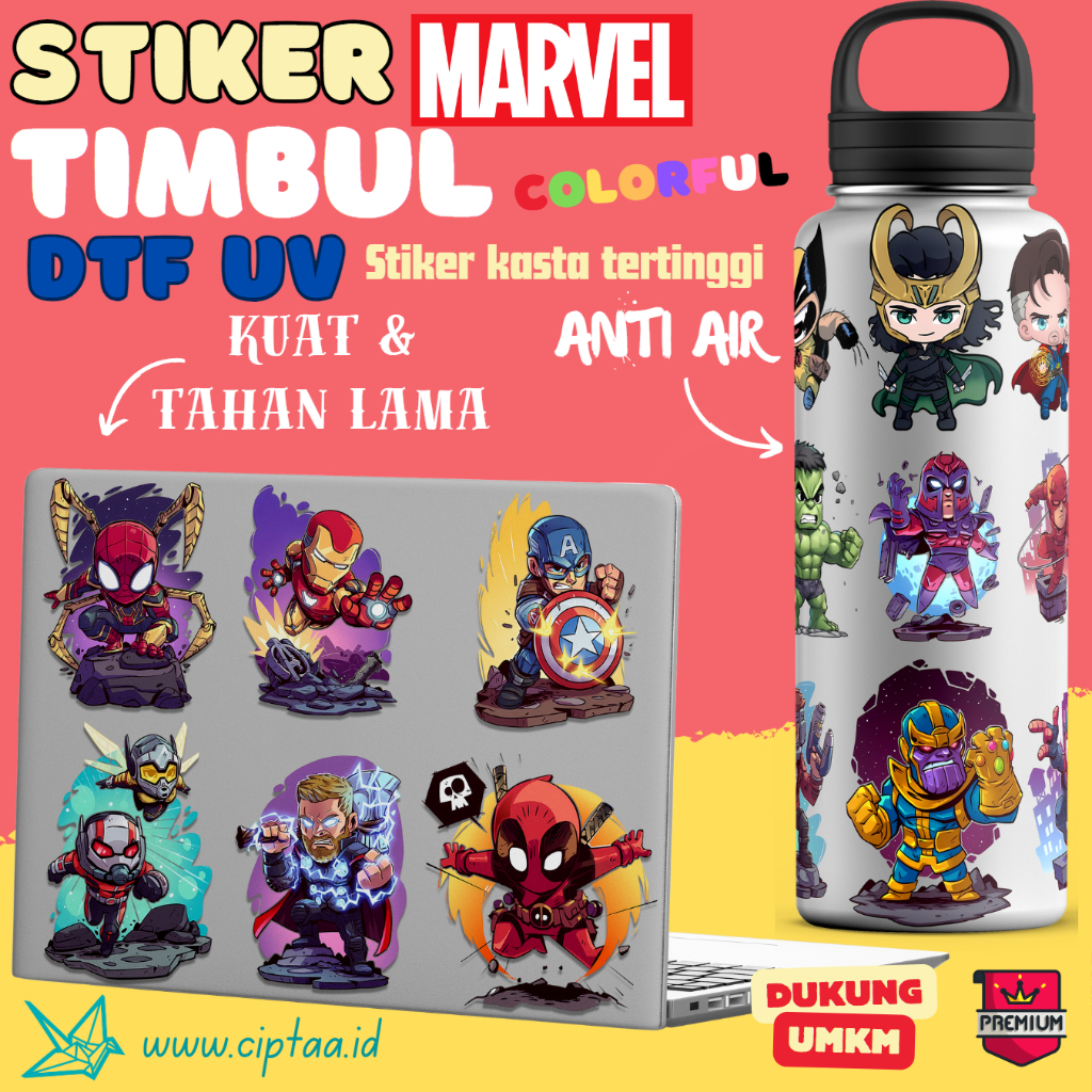 Jual Stiker Marvel Superhero - Stiker Timbul DTF UV - Sticker Kasta ...