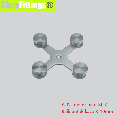 Jual Plat Penjepit Kaca Stainless Steel Glass Clamp Fittings System ...