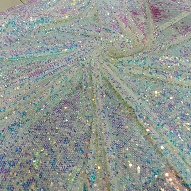 Jual Bahan/Kain sequeen seribu payet(Payet usap) / Squin Payet Gradasi ...