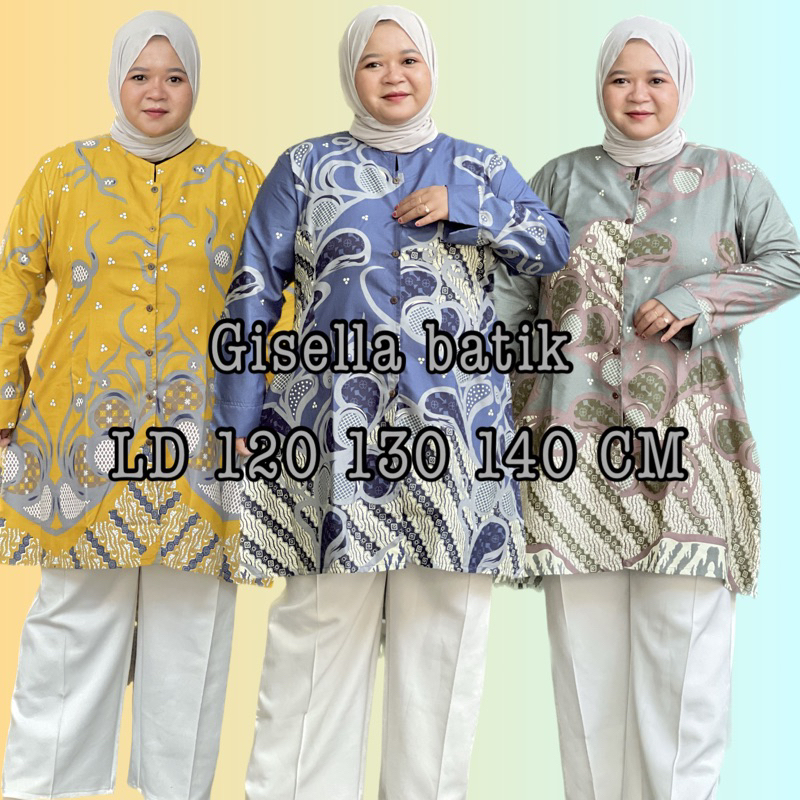 Jual TUNIK BATIK JUMBO KANCING DEPAN BAHAN KATUN UKURAN M L XL XXL 3L 4L 5L 6L | Shopee Indonesia