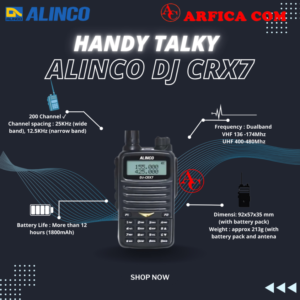 Jual HT ALINCO DJ-CRX7 DUALBAND - HT ALINCO DJ CRX 7 PLUS VHF / UHF ORIGINAL | Shopee Indonesia