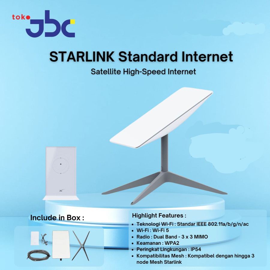 Jual STARLINK Standard Internet Kit Satellite Antenna & WiFi Router Kit ...
