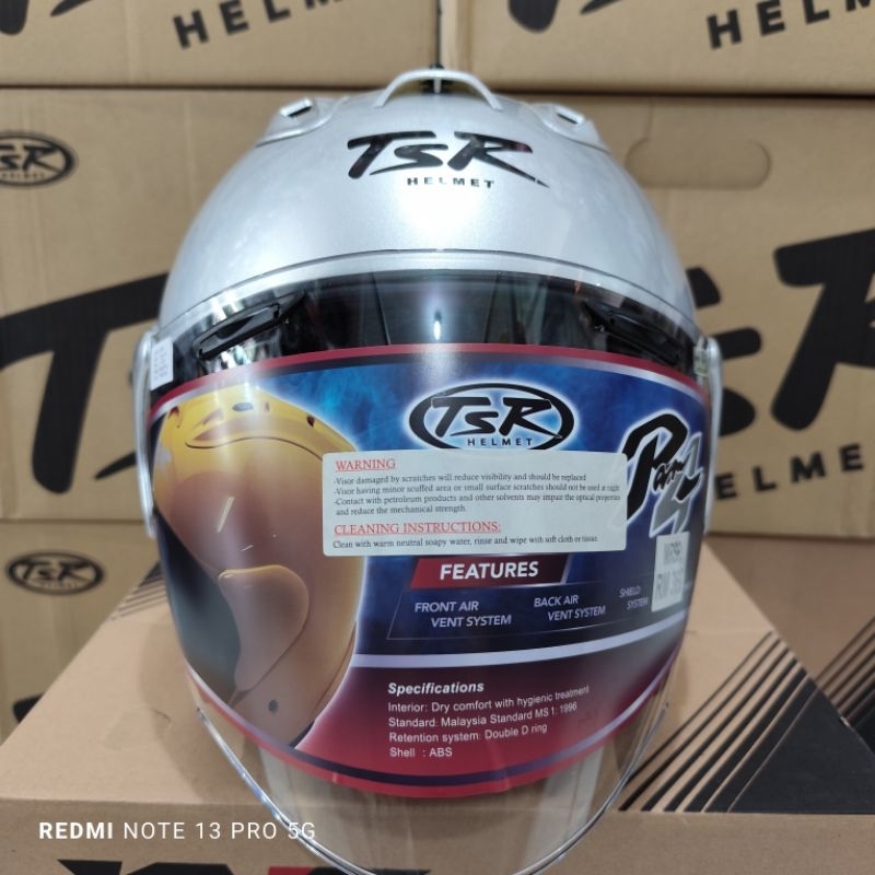 Jual Helm TSR Ram 4 Silver Alumina Original | Shopee Indonesia