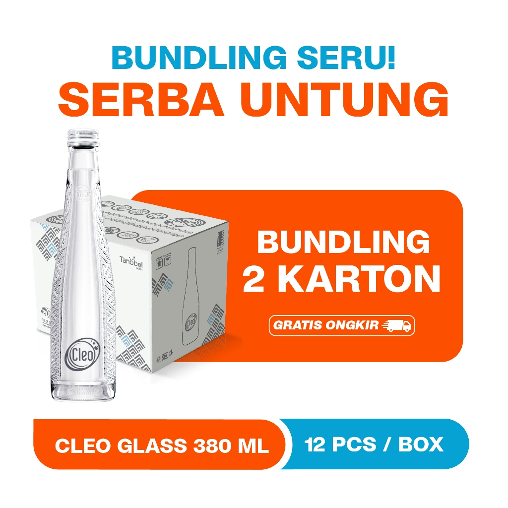 Jual Cleo Air Murni Glass 330 ml Box 12 pcs - Bundling Hemat 2 Karton | Shopee Indonesia