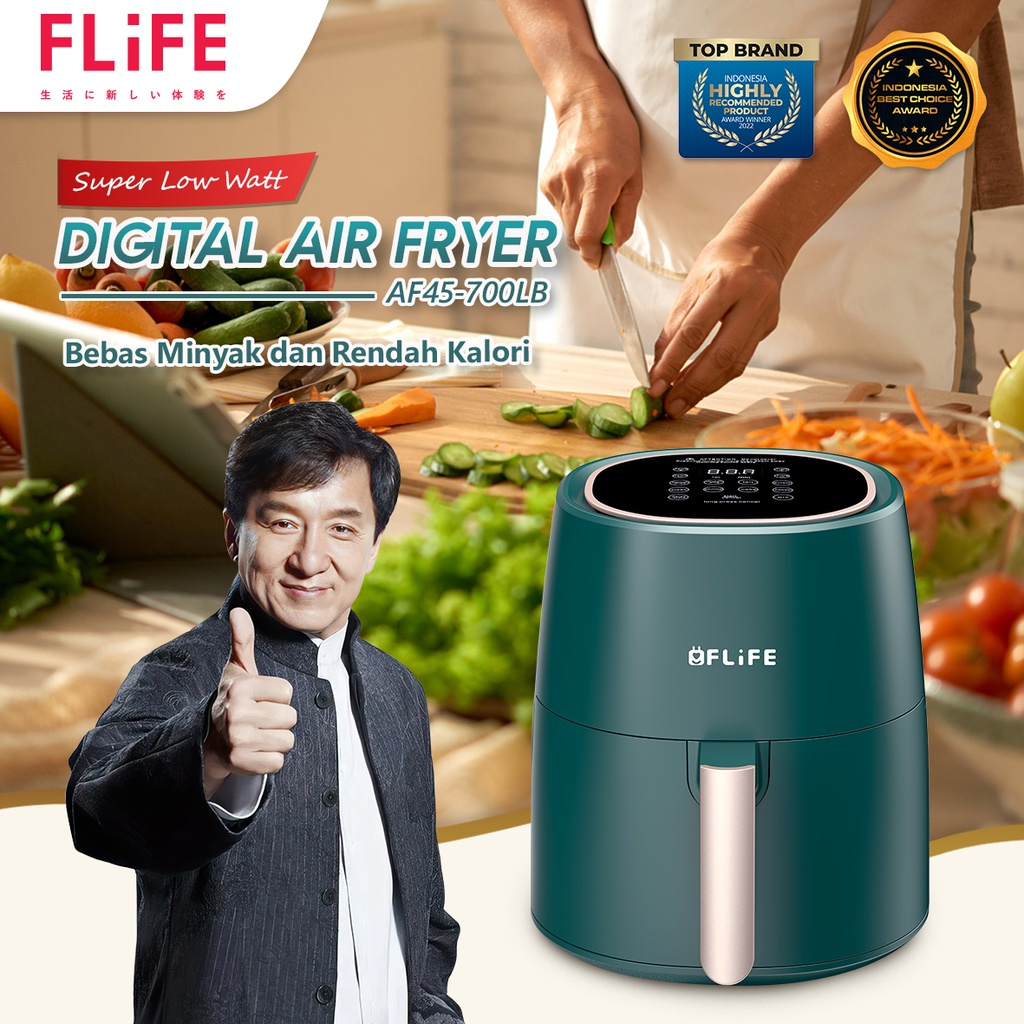 Jual FLIFE Air Fryer Ergonomic Handle Kapasitas 4,5 Liter AF45-700LB ...