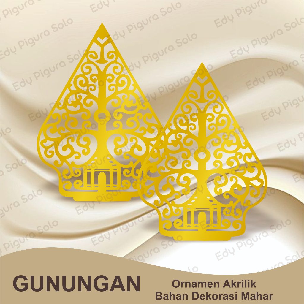 Jual Ornamen gunungan wayang miror gold bahan dekorasi mahar | Shopee ...