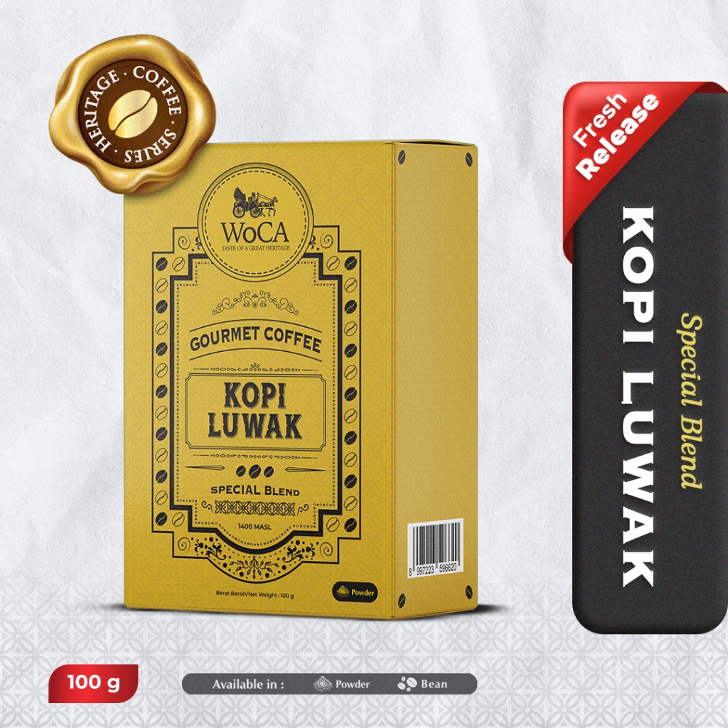 Jual WoCA Heritage Coffee Luwak Special Blend 100g | Shopee Indonesia