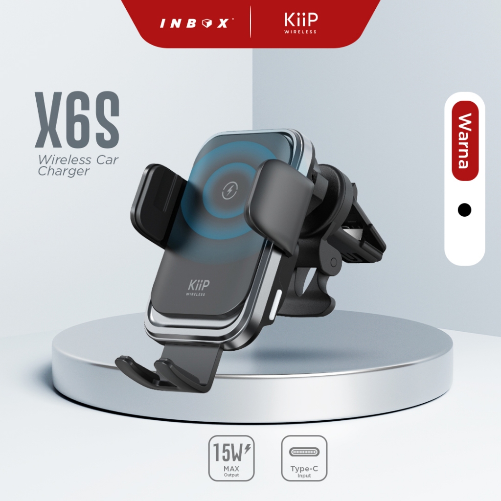 Jual KiiP Wireless X6S Car Phone Holder 360 Degree Rotation 15W Fast ...
