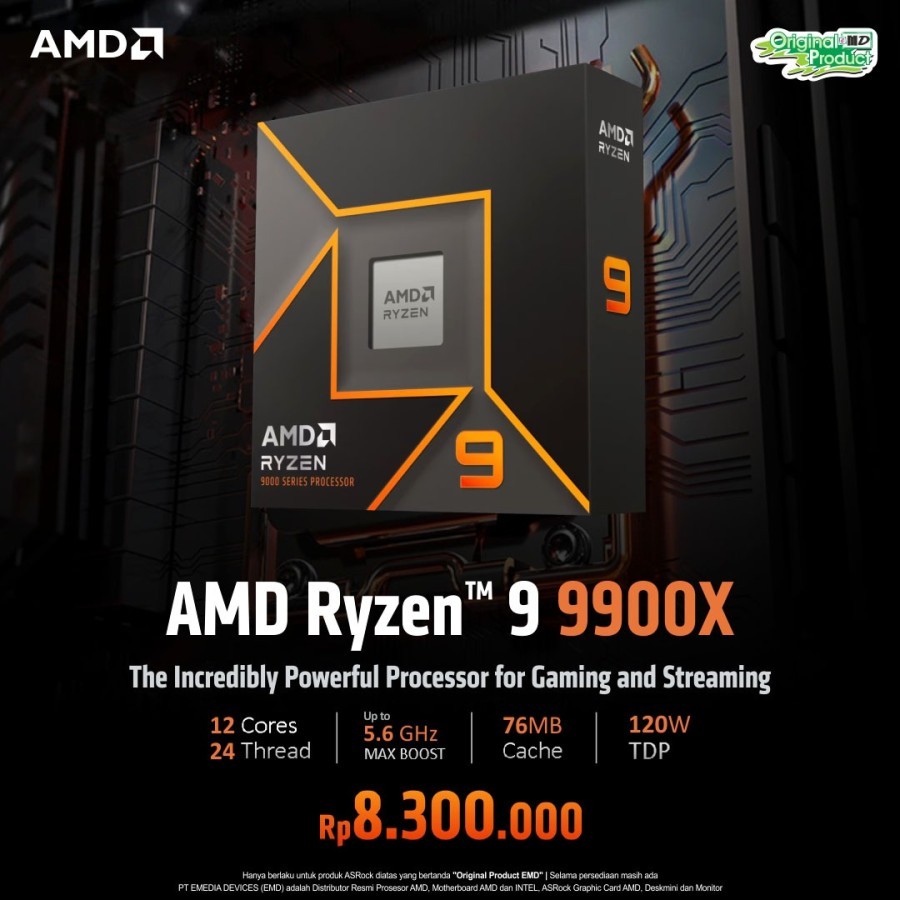 Jual AMD Ryzen 9 9900X GRANITE RIDGE AM5 12 Cores 24 Threads | Shopee ...