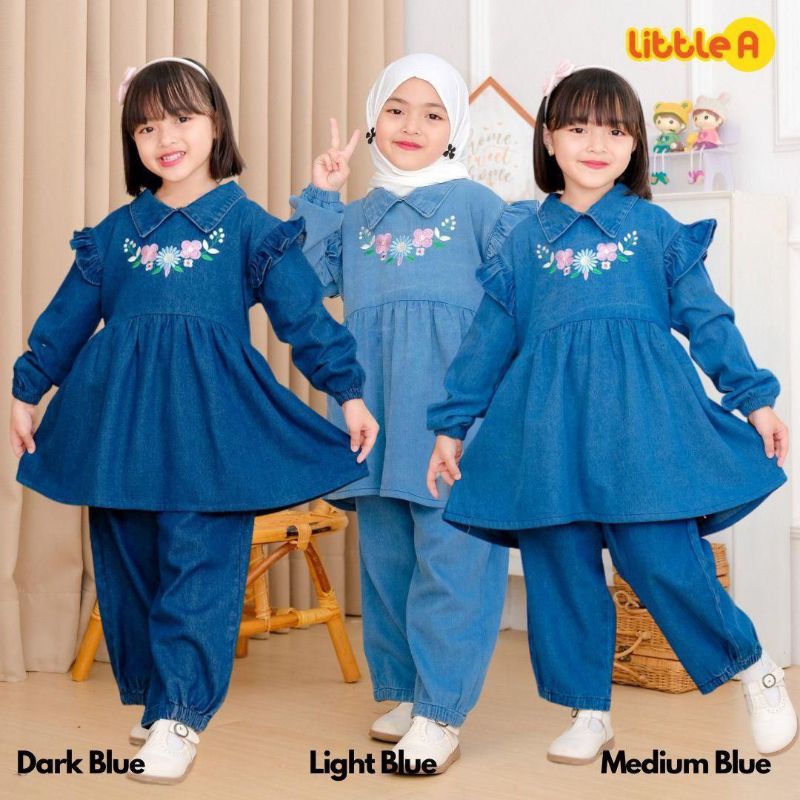 Jual Tunik Set Anak Little A Series Lily Set Jeans 6-11 Tahun | Shopee ...