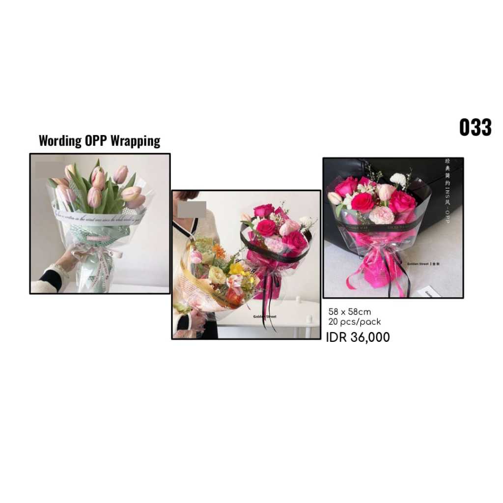 Jual MY Supplies - Flower Wrapping Plastic Wording OPP Wrapping Tulisan ...