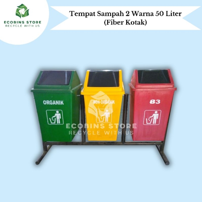 Jual Tempat Sampah 3 Warna, Tempat Sampah 3 in 1 Kapasitas, Tempat Sampah Organik Anorganik dan ...