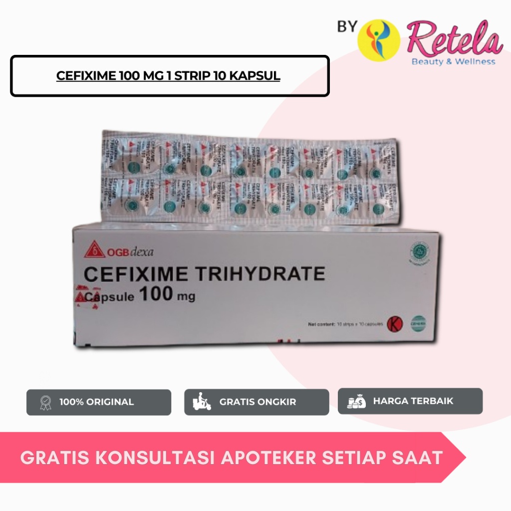 Jual CEFIXIME 100 MG 1 STRIP 10 KAPSUL OGB DEXA | Shopee Indonesia