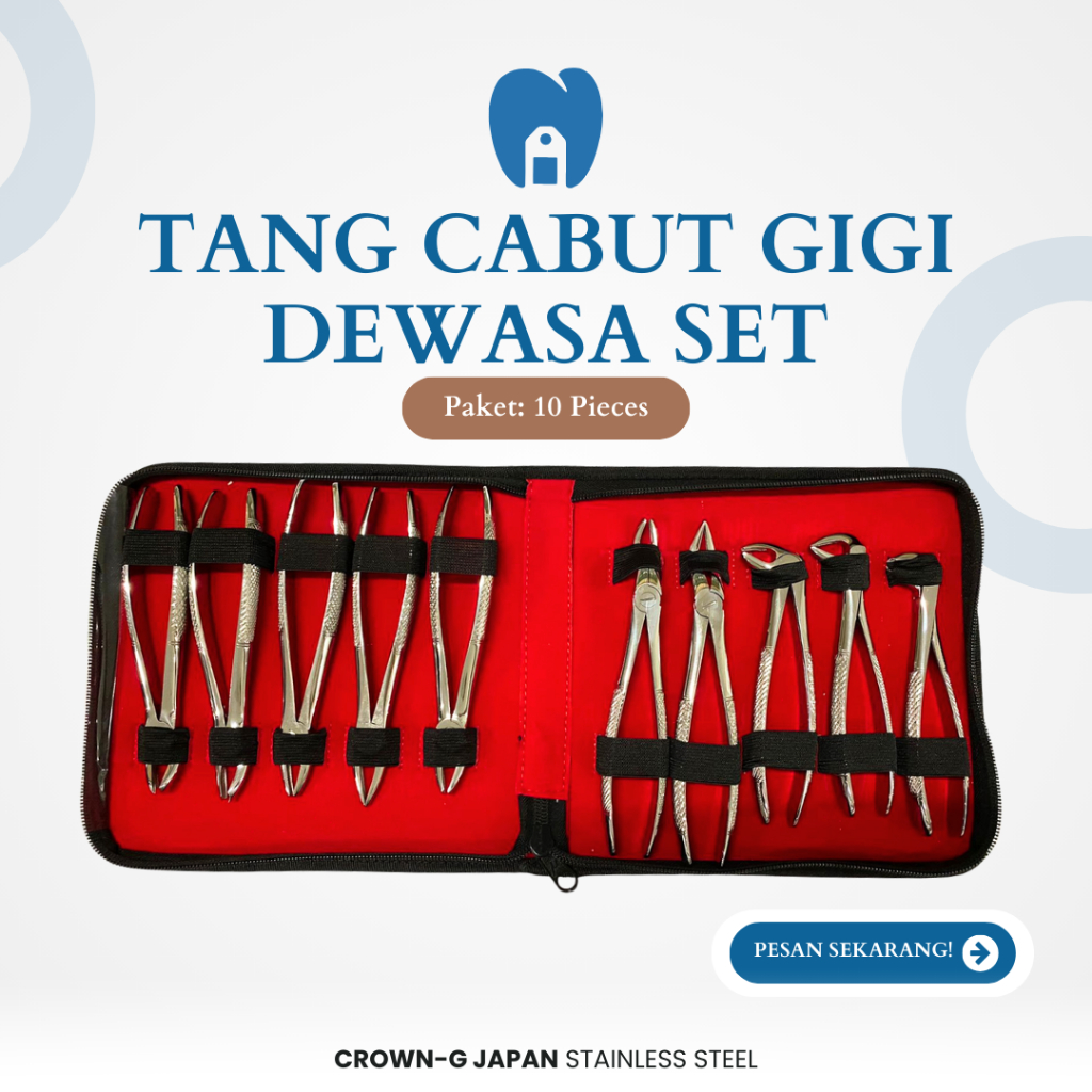 Jual Tang Cabut Gigi Dewasa / Tang Cabut Gigi Anak Dental set Crown-G ...