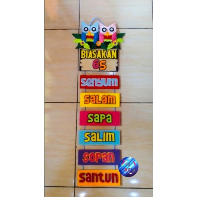 Jual Hiasan dinding Karakter/6S/Kerajinan kain flanel/Hiasan Kelas/SD/SMP/SMA | Shopee Indonesia