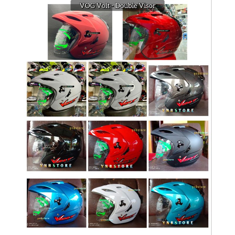 Jual Helm VOG Volt Solid Double Visor Semua Warna Original SNI Ongkir ...