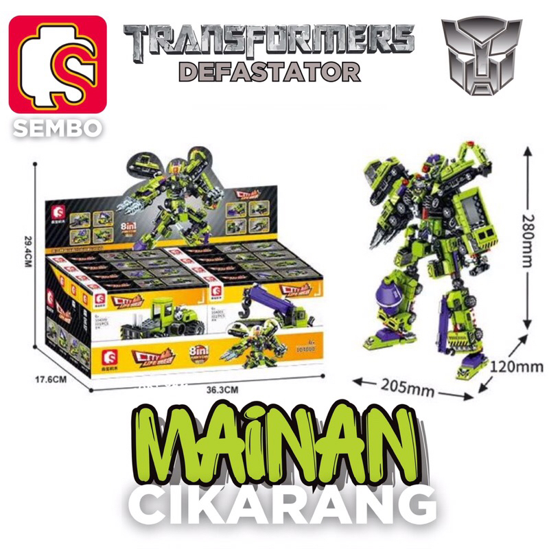 Jual BRICK ROBOT KONTRUKSI TRANSFORMER 8 IN 1 DEFASTATOR SEMBO BLOCK ...
