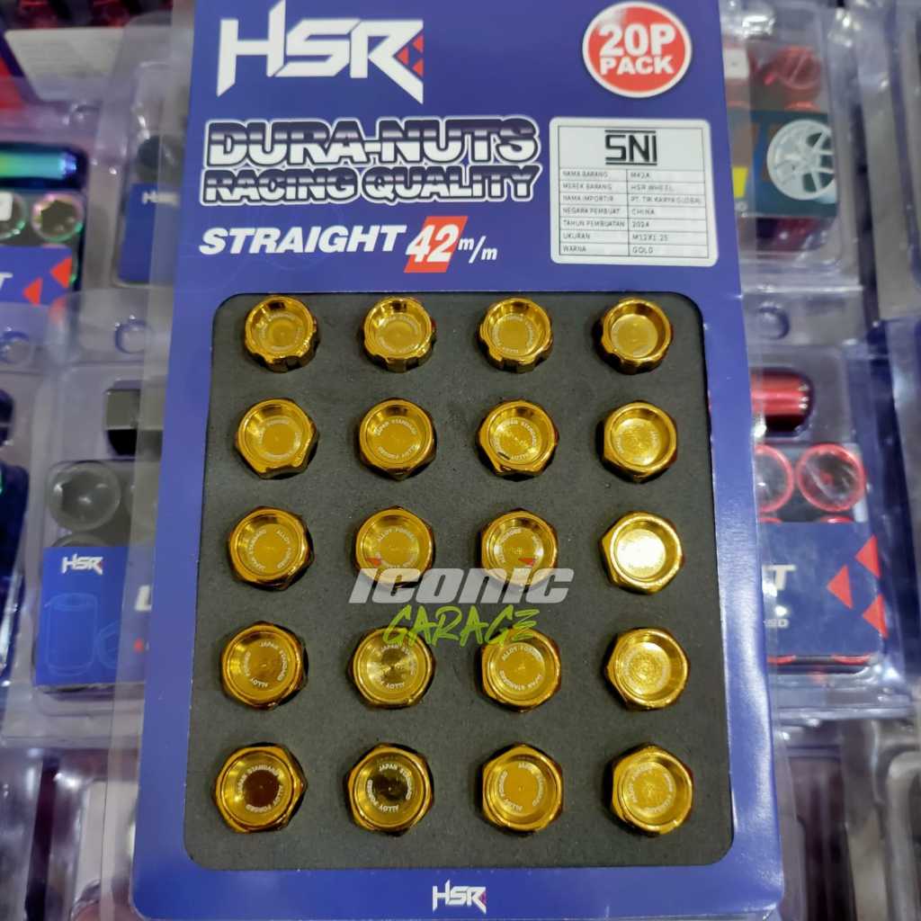 Jual JUAL MUR / BAUT RODA MUR RACING DURA NUT HSR GOLD / EMAS 1,25 ...