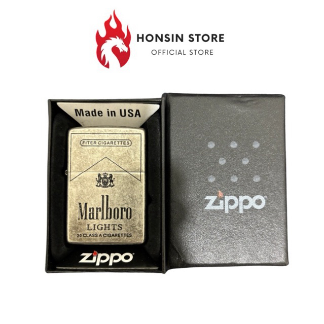Jual Korek Api Zippo Motif Marlb0r0 Silver Licin Minyak Roda Mancis ...