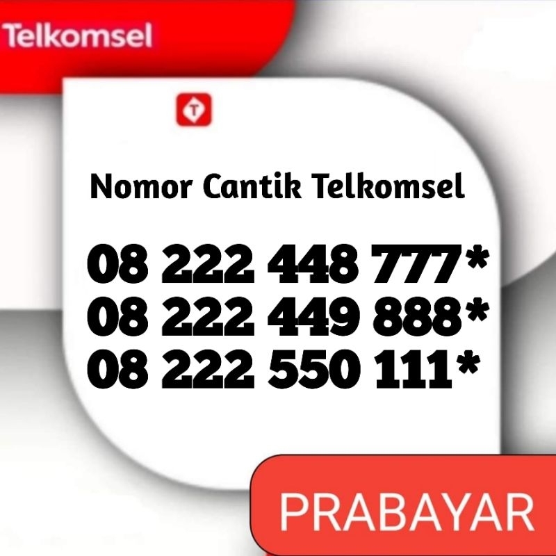 Jual NOMOR CANTIK TELKOMSEL PRABAYAR DOUBLE TRIPLE MURAH | Shopee Indonesia