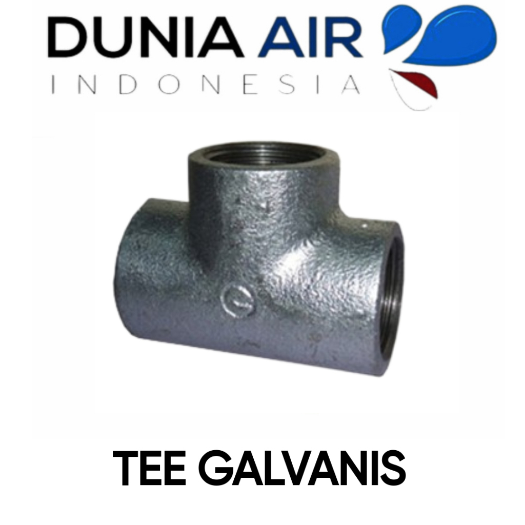 Jual Tee 1/2" 15 mm Letter T 90 Cabang 3 Pipa Besi Galvanis Drat Dalam ...