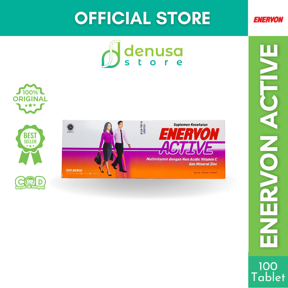 Jual Enervon Active Suplemen Makanan 1 Kotak 100 Tablet Vitamin C ...