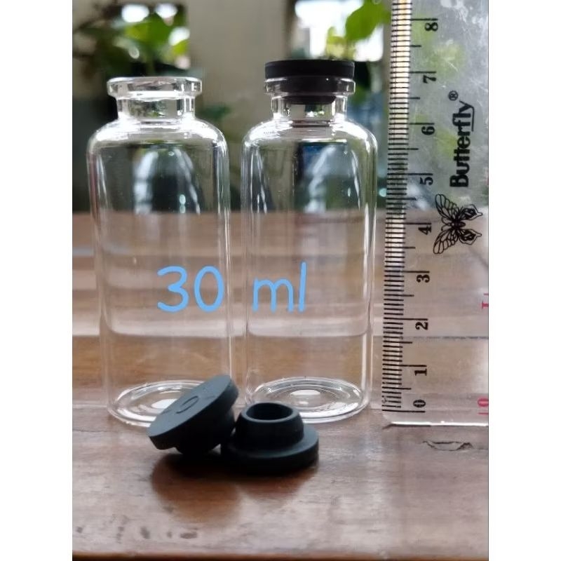 Jual Botol kaca vial 30ml tinggi / Botol vial 30 ml tinggi / Botol ...