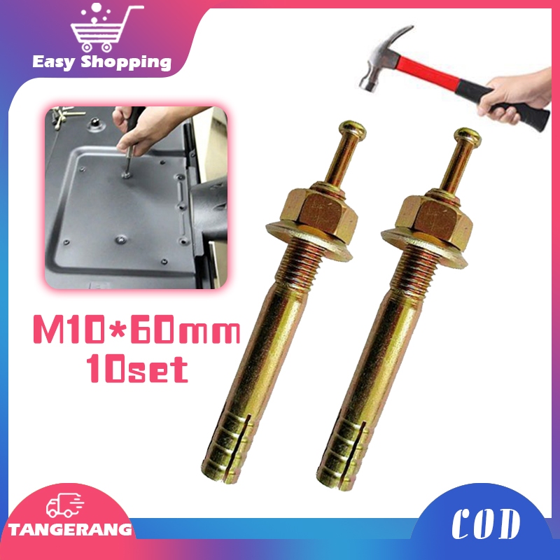Jual 10set Dynabolt 10x60 High Anchor High Angkur Ketuk Hit Anchor | Shopee Indonesia