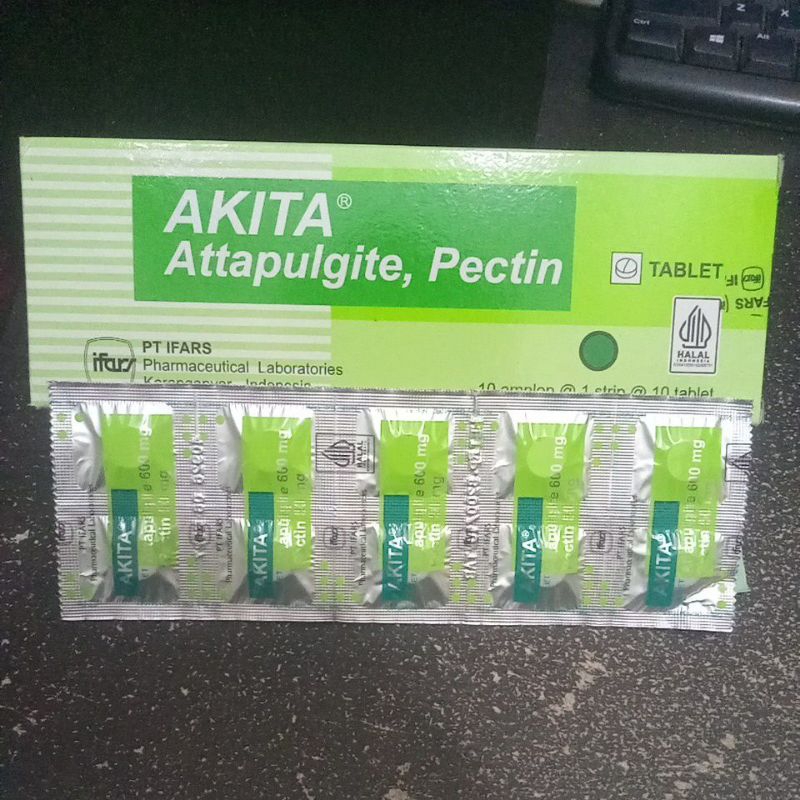 Jual AKITA attapulgite, pectin tablet per strip 10 tablet | Shopee ...