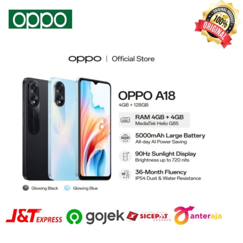 Jual OPPO A18 Ram [4/128]Gb Garansi Resmi 100% Original | Shopee Indonesia