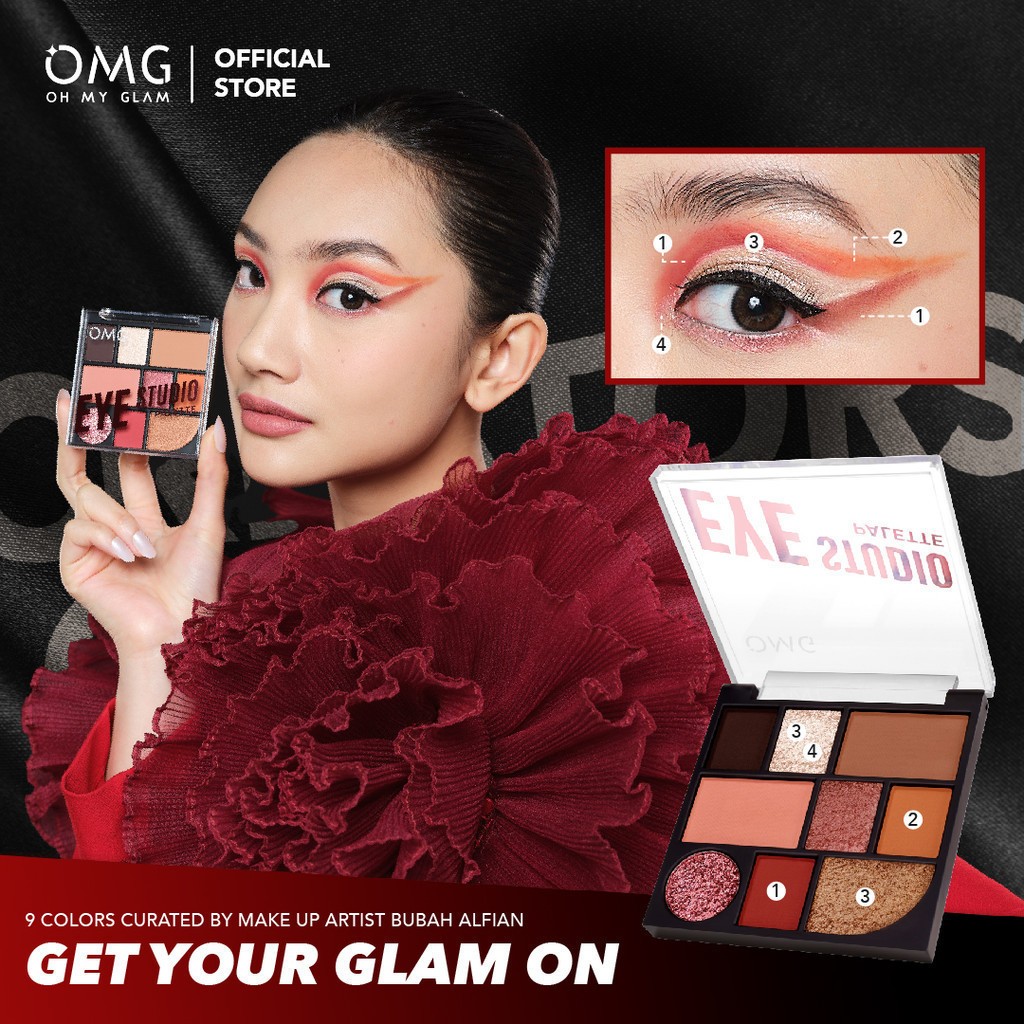 Jual OMG OH MY GLAM Eye Studio Palette - 9 Shades Eyeshadow Palette ...