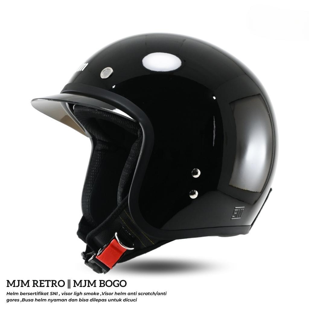 Jual Helm Bogo Retro MJM CAPELO SOLID HELM MDS MAGNUM HITAM GLOS Helm ...