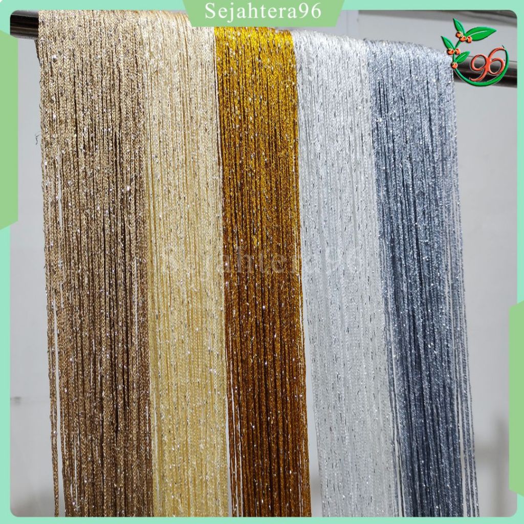 Jual TIRAI BENANG GLITER DEKORASI 1X2/TIRAI GLITER PUTIH/HIASAN BLING2 ...