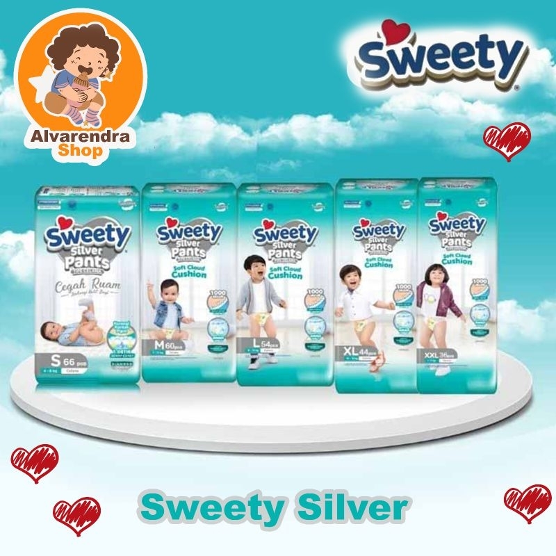 Jual Sweety Silver Pants S66 / M60 / L54 / XL42 / XXL36 / S 66 / M 60 ...