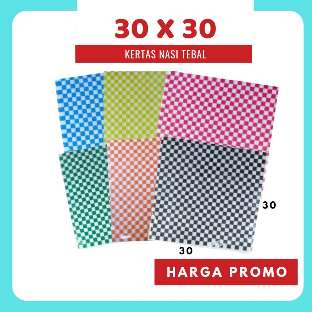Jual Isi 500 Kertas Burger Kotak 30x30 Catur Papperwrap Nasi Kertas ...