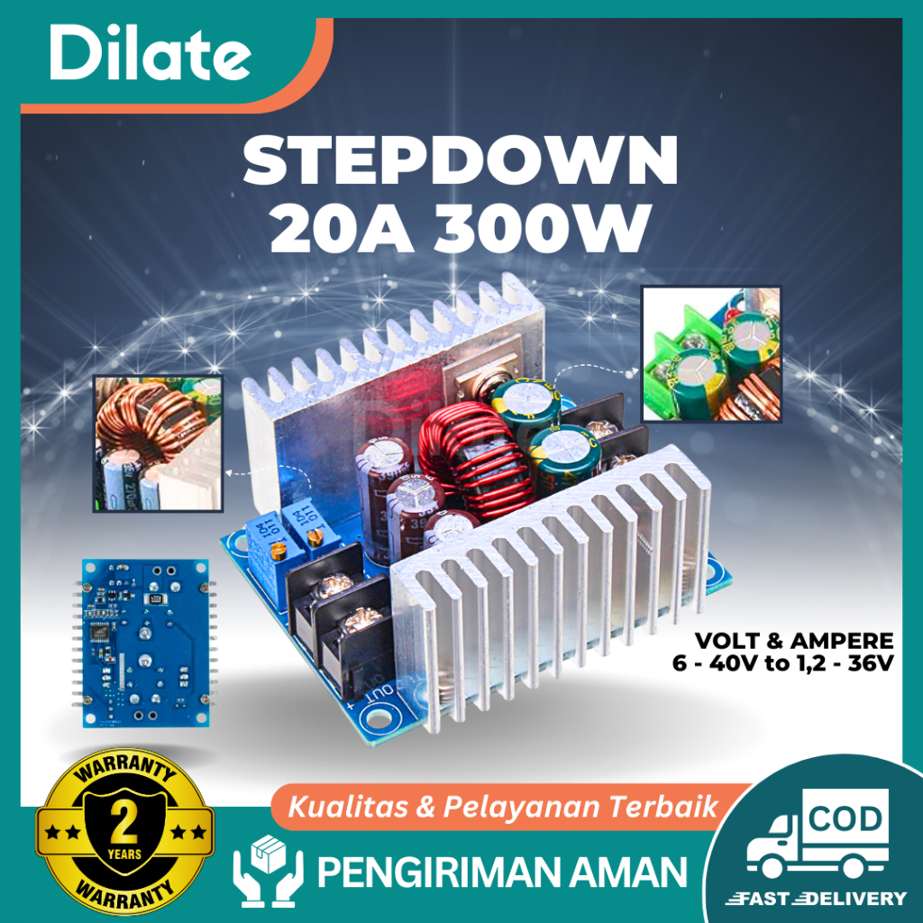 Jual DC Step Down 300W 20A CC CV Buck Converter High Power LED ...