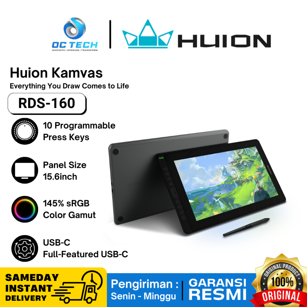 Jual Huion Pen Display KAMVAS 16 PRO Huion RDS-160 Drawing Tablet ...