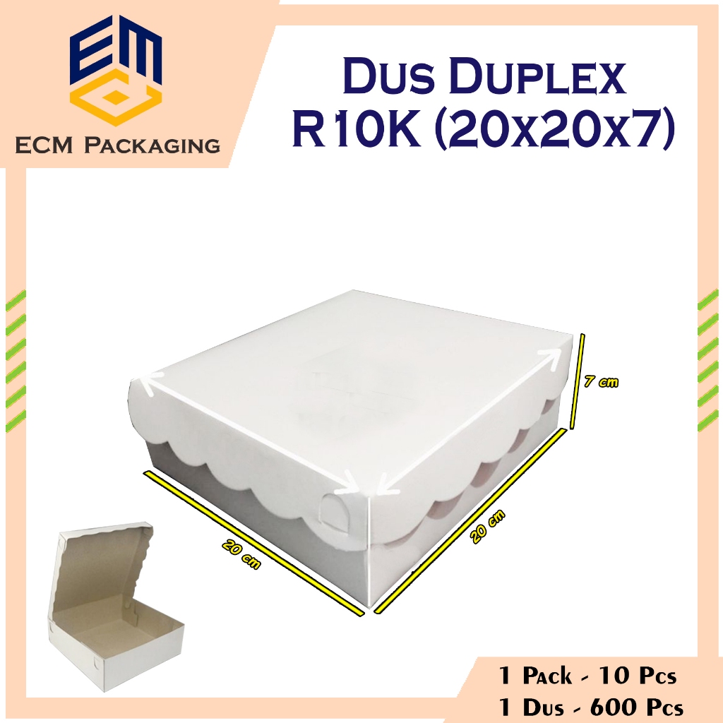 Jual Dus Nasi Duplex R10K 20x20cm | Dus Nesto 20 Tutup Sambung | Box ...